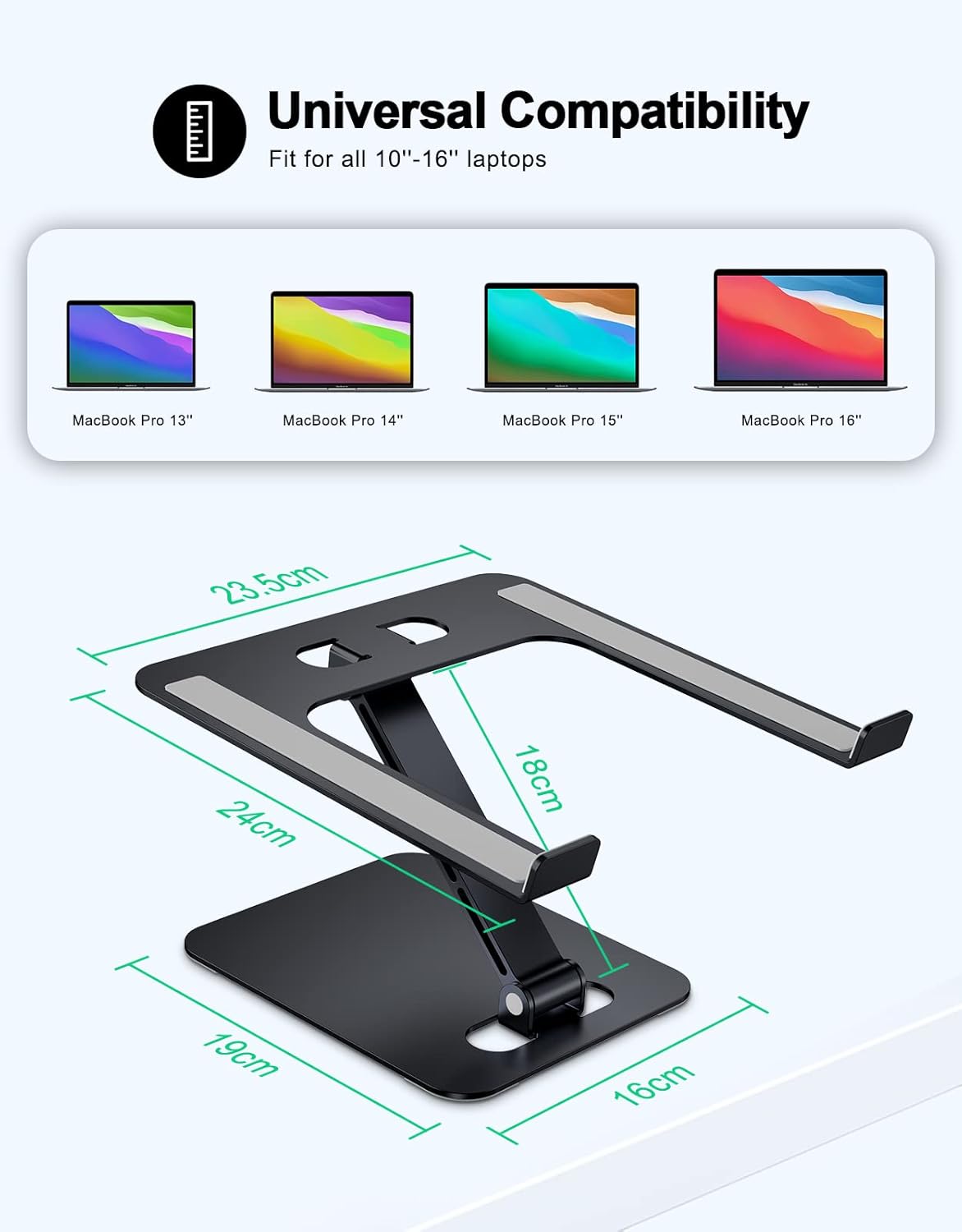 RIWUCT Foldable Laptop Stand — Adjustable & Ergonomic Riser | AbmarketX